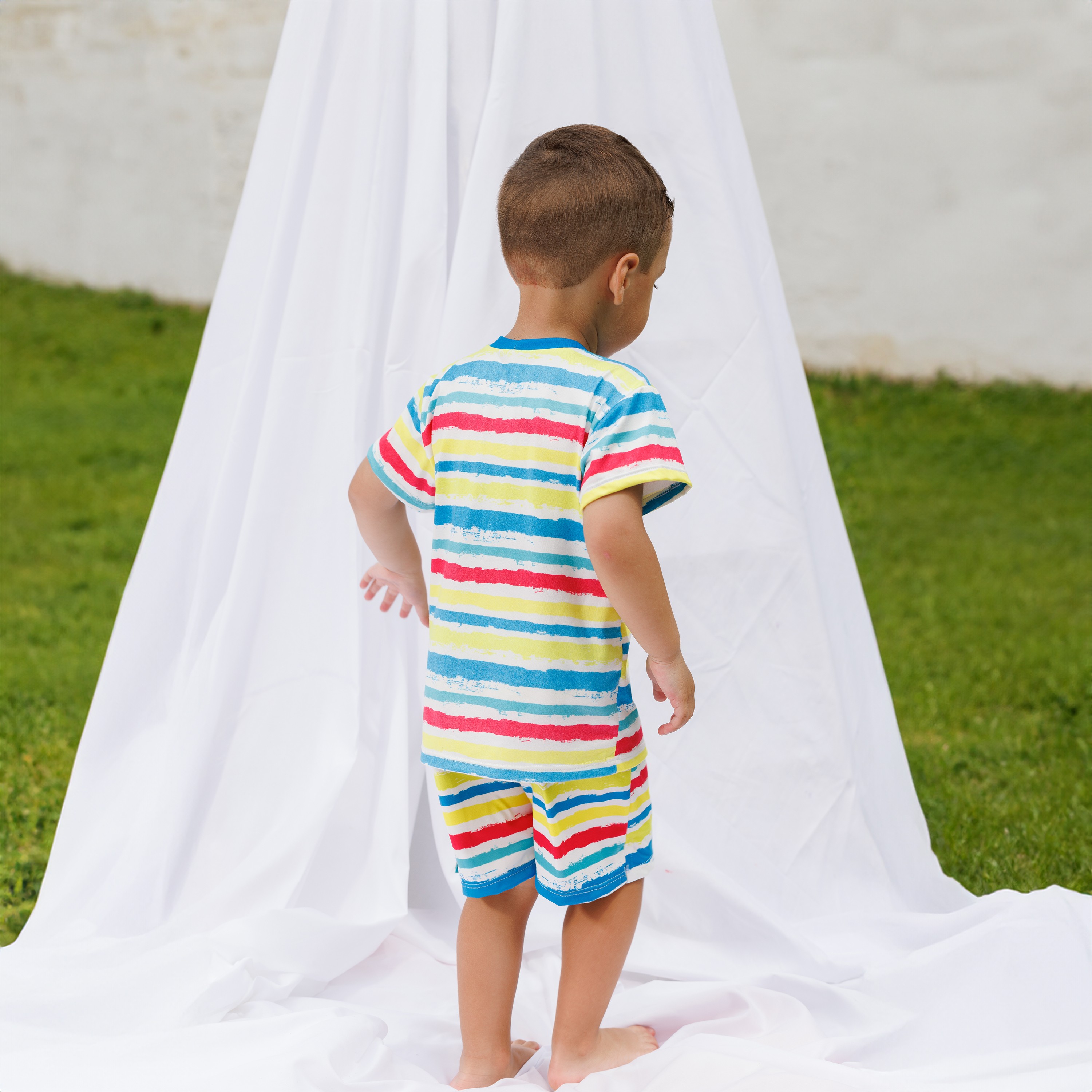 Pijama Manga Curta Infantil Estampa Listra - Suspiro Íntimo